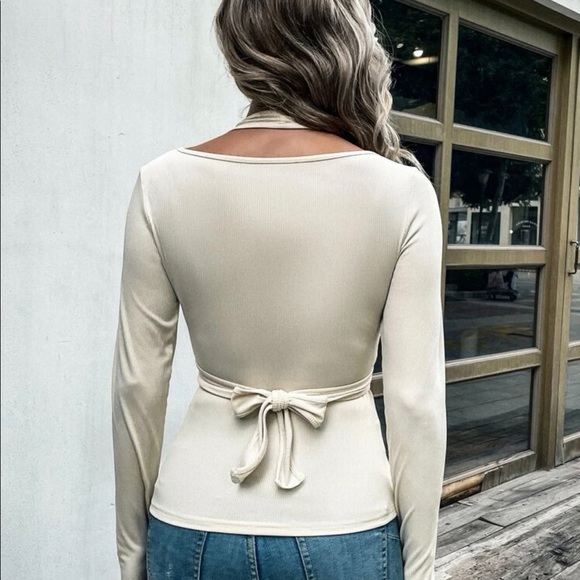SHEIN | Tops | Shein Ribbed Knit Tie Back 2 In Tee | Poshmark